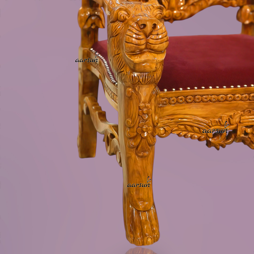Handcrafted Teak Wood Guruji Chair - Aarsun