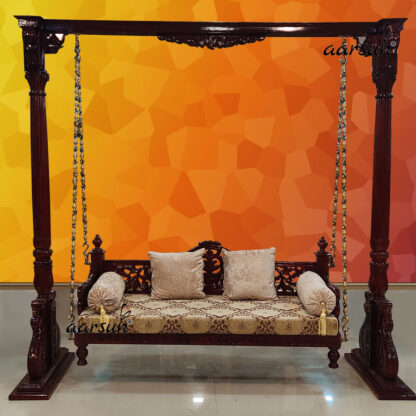 Wooden Sankheda Jhula with Side Table YT-332