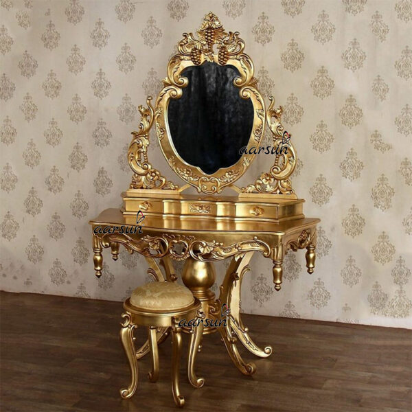 Handcrafted Luxury Royal Wooden Dressing Table DRSR-0014