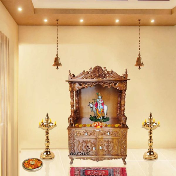 Handcrafted Large Temple Top Quality Teak Wood YT-102
