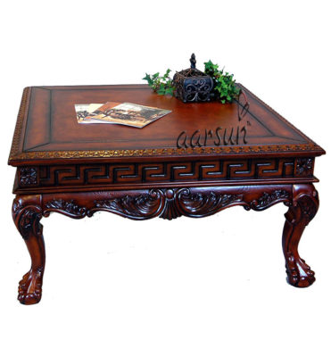 Beautifully Carving Wood Center Table CTBL-0015