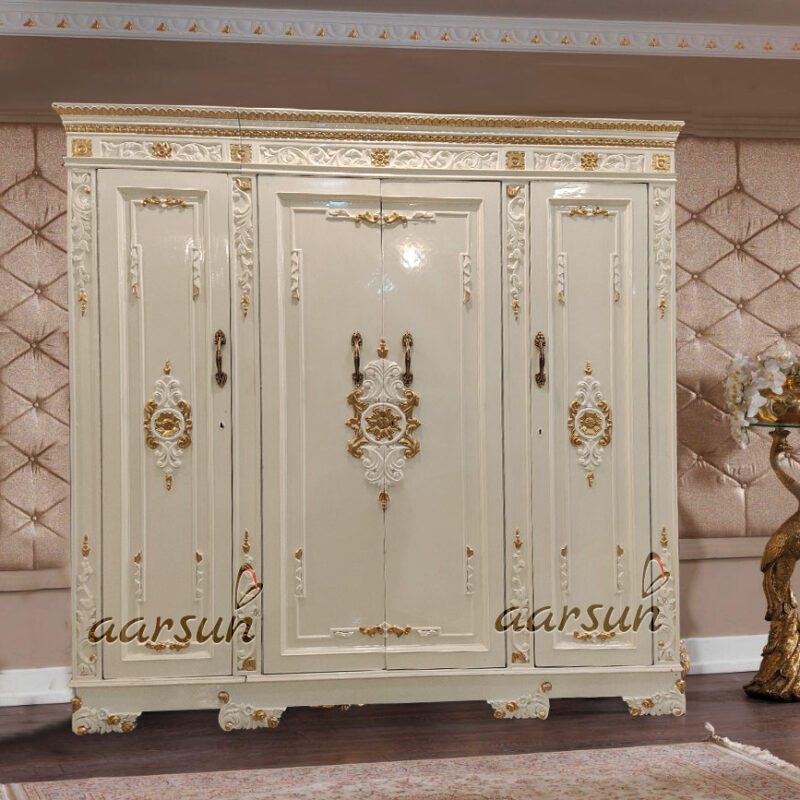 White Wooden Almirah / Armoire quality wood -ALM-0005