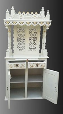 White Wooden Mandir MNDR-0005