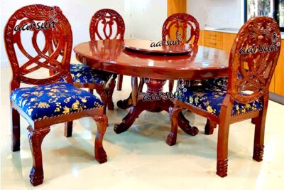 6 Seater Round Dining Table Set Quality Wood YT-230