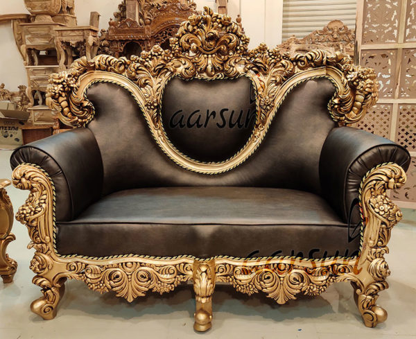 Luxurious Brown Leatherette Sofa Set YT-175