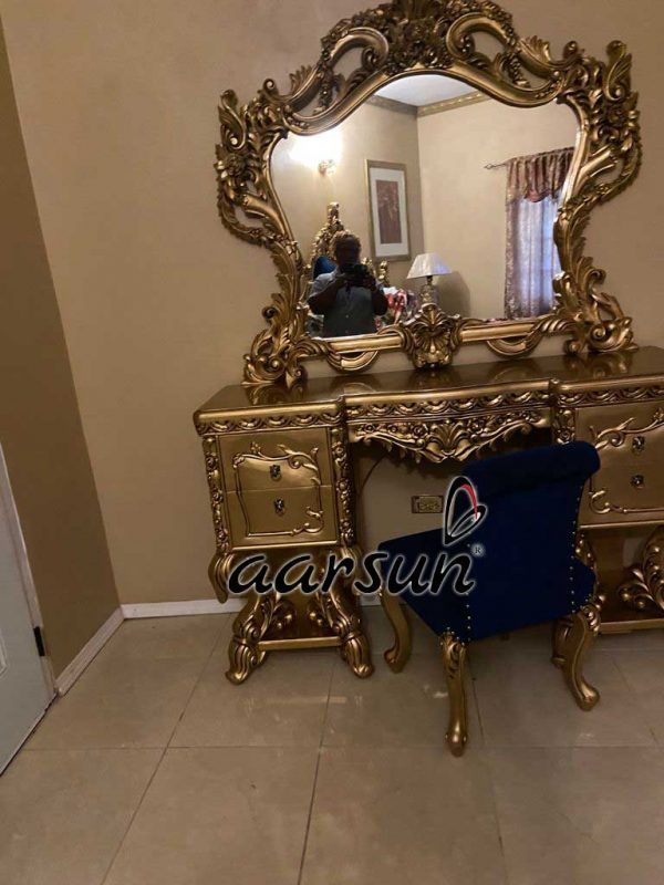 Luxury Dressing Table Vanity Chair in Gold YT-223 - Aarsun