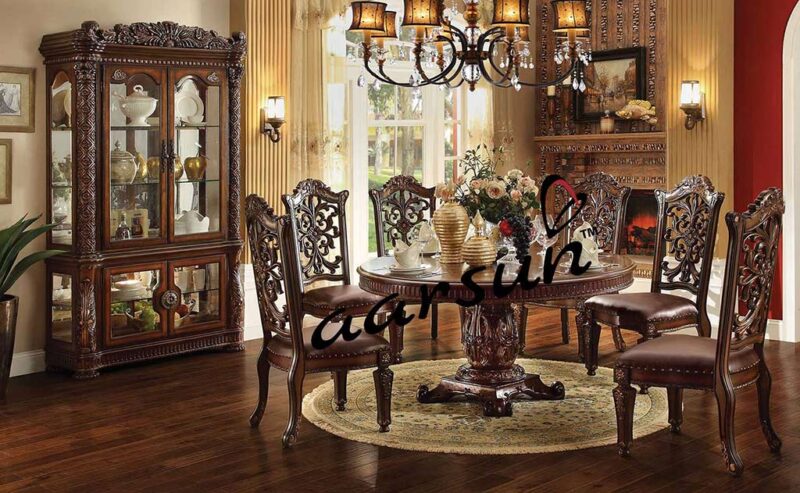 Round shape Fine Quality 6 Seater Dining Furniture DNG-0043
