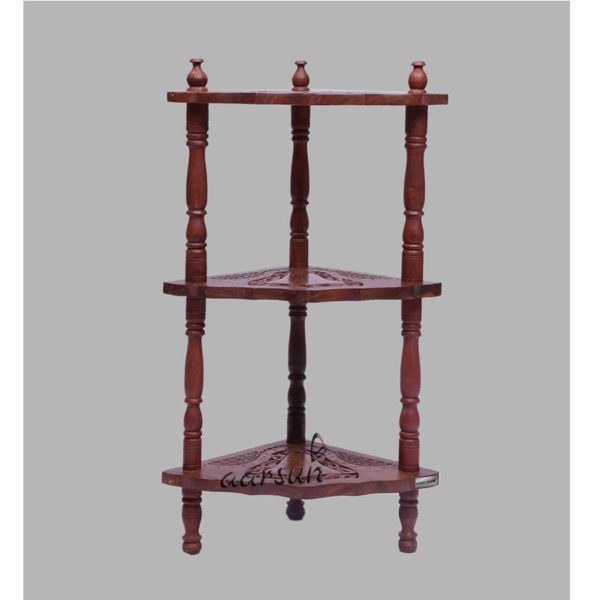 Wooden Corner Stand Dark Walnut Finish COR-0020