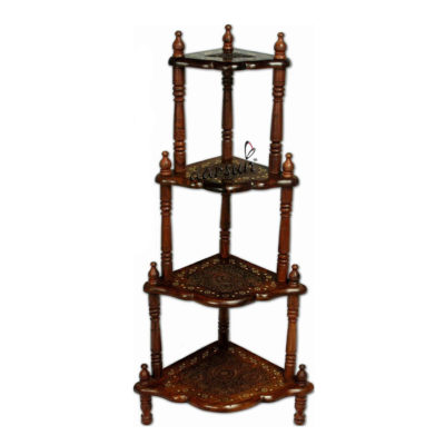 Wooden Corner Stand Dark Walnut Finish COR-0020