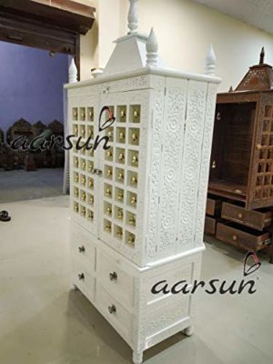 Temple / Pooja Mandir in White Finish - TEAKWHT-002