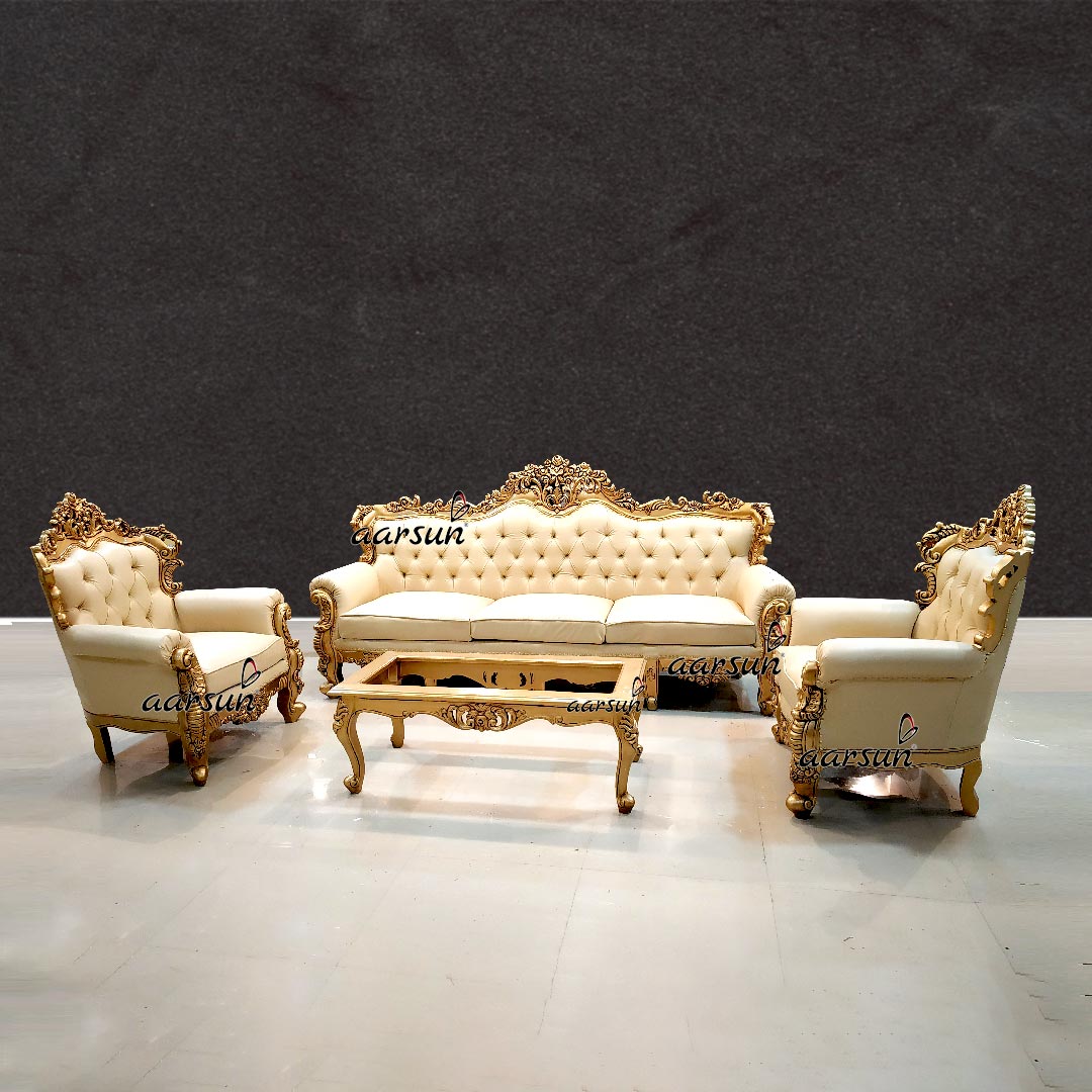 Wooden Sofa Set in Gold Duco Finish YT-167