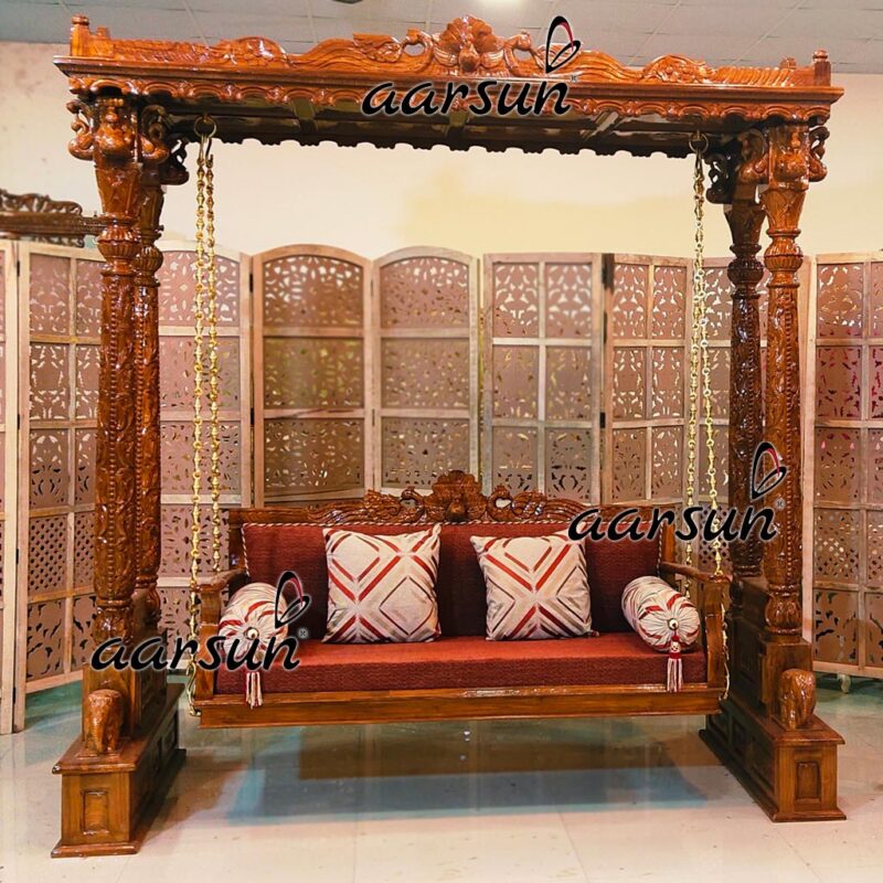 Handcrafted Indoor Jhoola with Full Roof YT-362