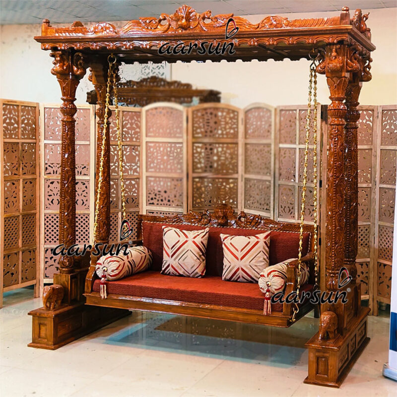 Handcrafted Indoor Jhoola with Full Roof YT-362