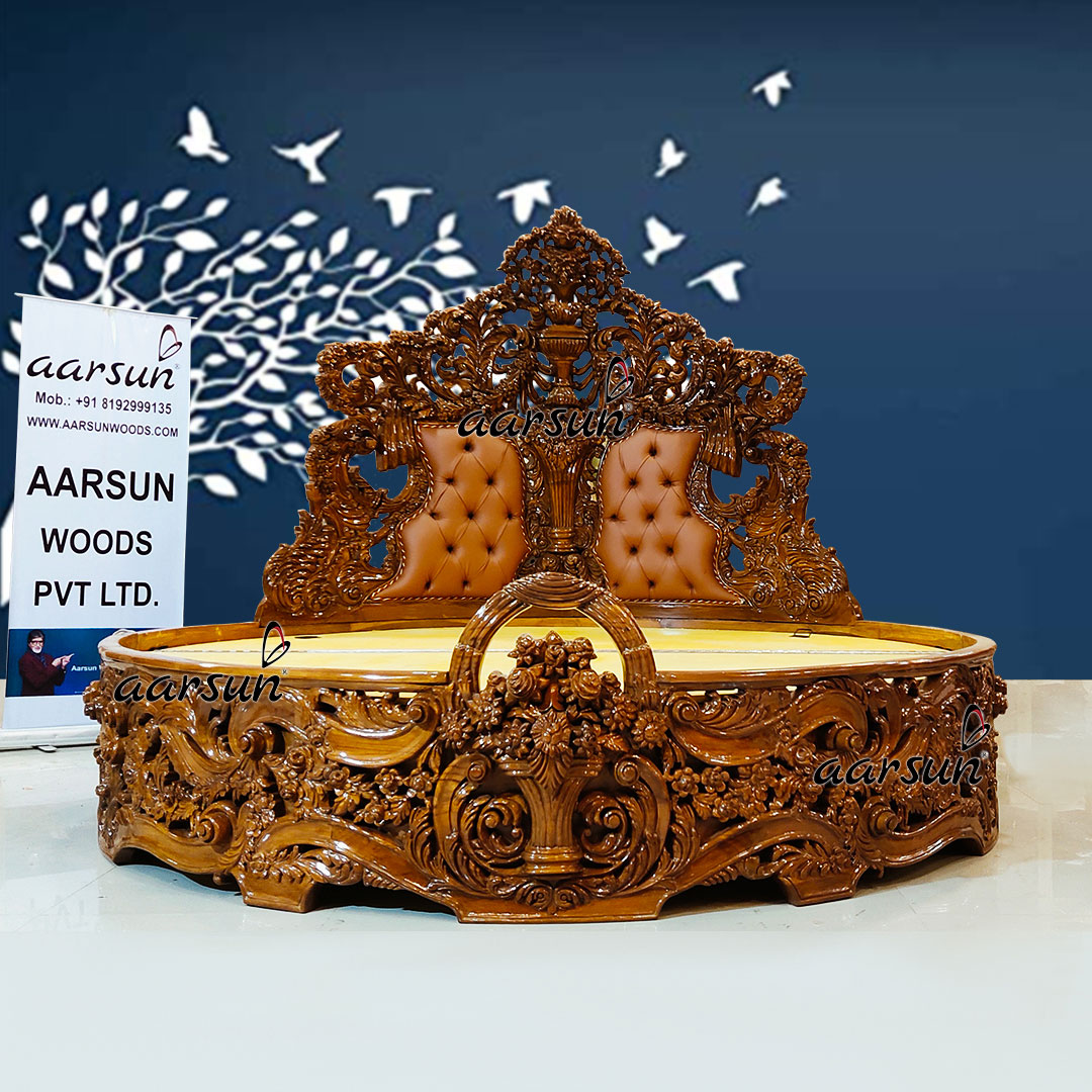 Classic Luxurious Round Bed with Storage YT-349