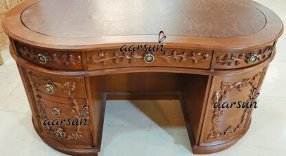 Oval Shaped Office Table in Teak Wood YT-354