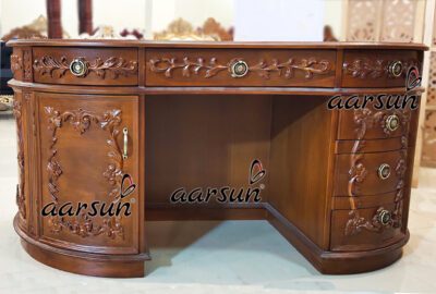 Oval Shaped Office Table in Teak Wood YT-354