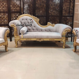 5 Seater Royal Divan Set in Suede Velvet Fabric YT-379
