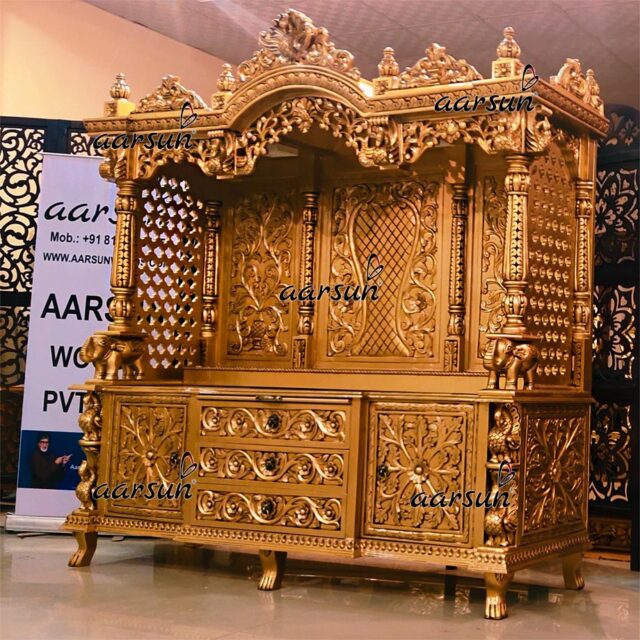 Handcrafted Antique Gold Temple YT-389