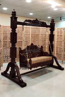 Indoor Jhula Handcrafted in Classic Design in Teak Wood 452