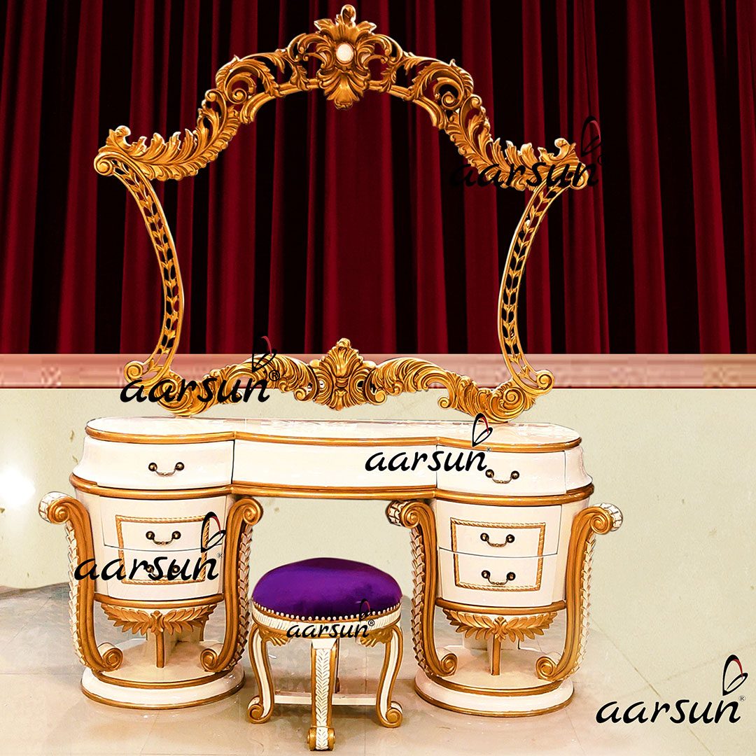 Luxurious Dressing in White Duco & Gold Highlights
