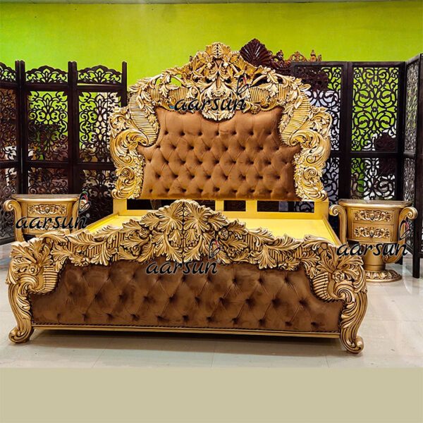 Antique Gold Royal Bedroom Set Handmade & Custom Made YT-485