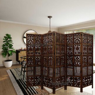 Room Divider 5 Panel in Mango Wood & MDF NTPRT-005