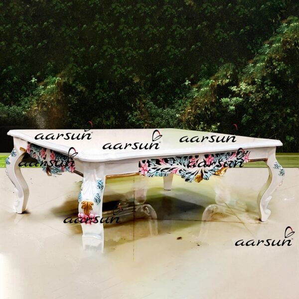 Wooden Center Table in White Polish 473CT