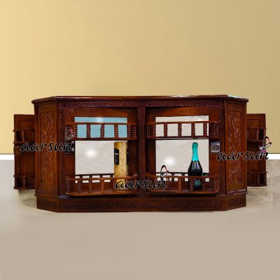 Hand Carved Bar Unit with Swivel Doors YT-524