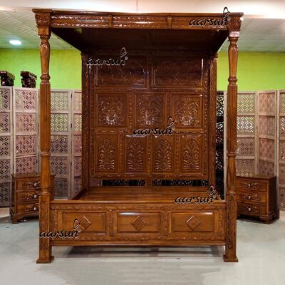 Classic Indian Poster Bed Canopy Bed YT-539