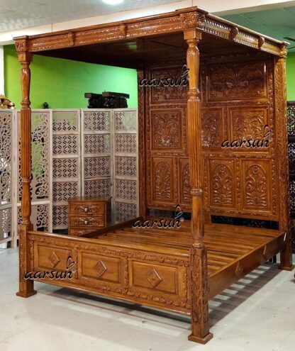 Classic Indian Poster Bed Canopy Bed YT-539