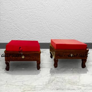 Puja stool chowki puffy with cushion pooja chowkie