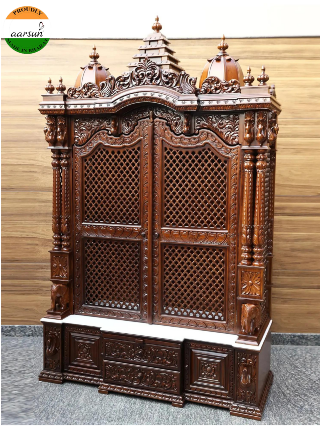 Top 7 trendy wooden pooja mandir designs for home - Aarsun
