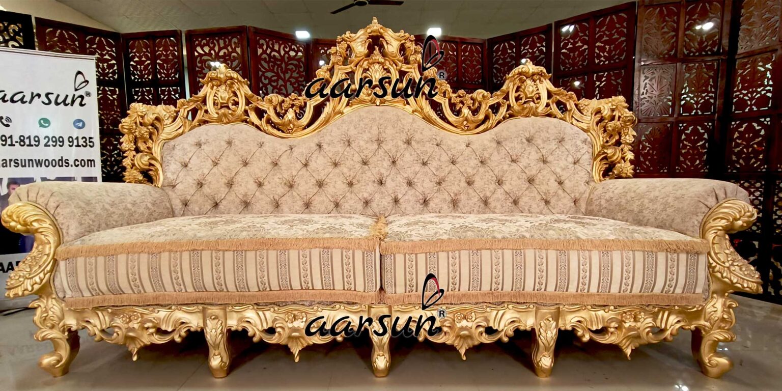 Gold Leafing Luxury Sofa Set