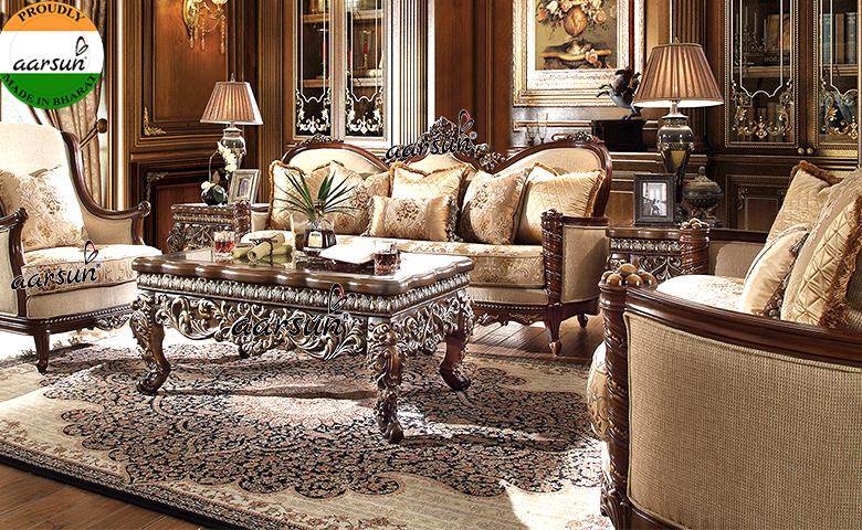 Classic Teak Sofa Set LUXSF-0010 - Aarsun