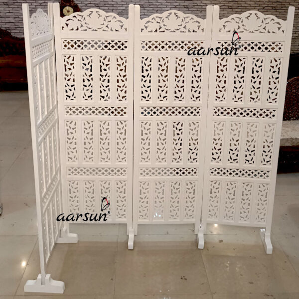 White Living Room Partition with Stands RD-0063B - Aarsun