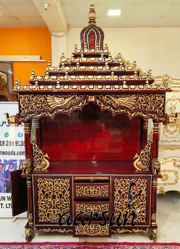 Triple Shade Mandir with ample storage space