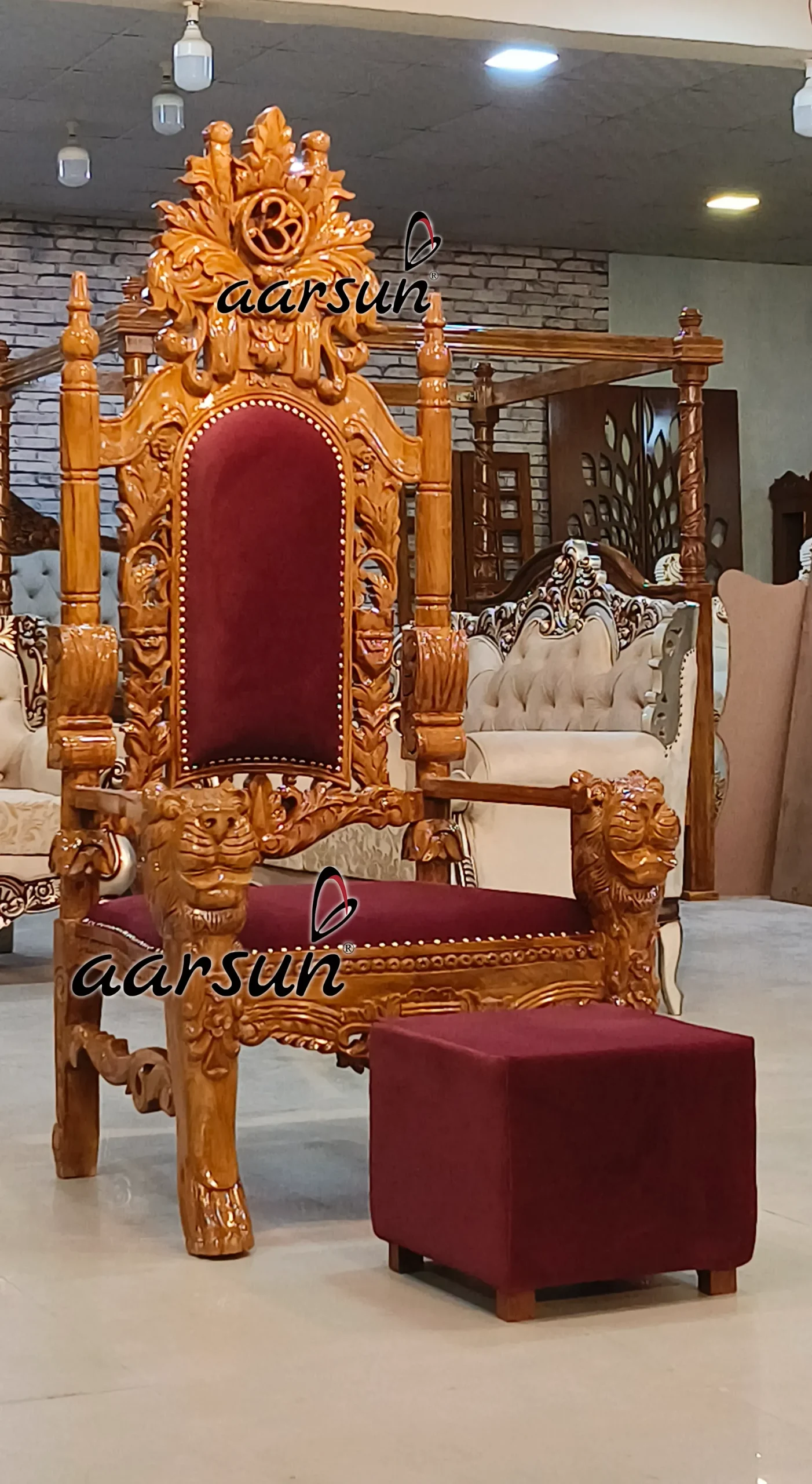 Teak Wood Guruji Chair in Natural Finish