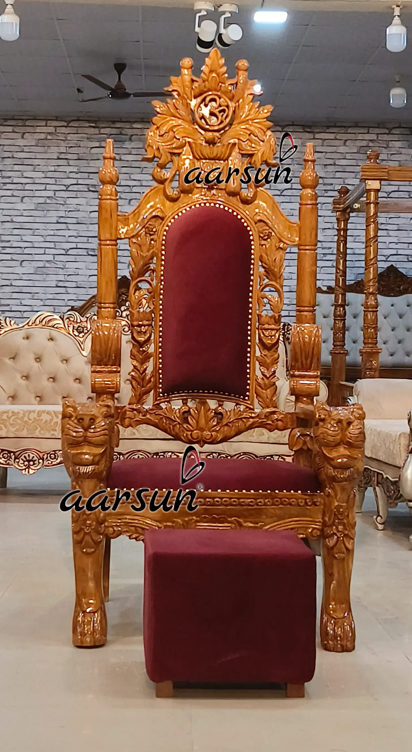 Teak Wood Guruji Chair in Natural Finish