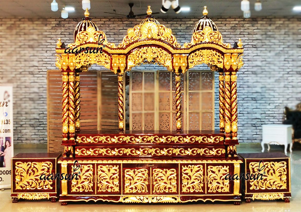 wooden mandir design - Aarsun