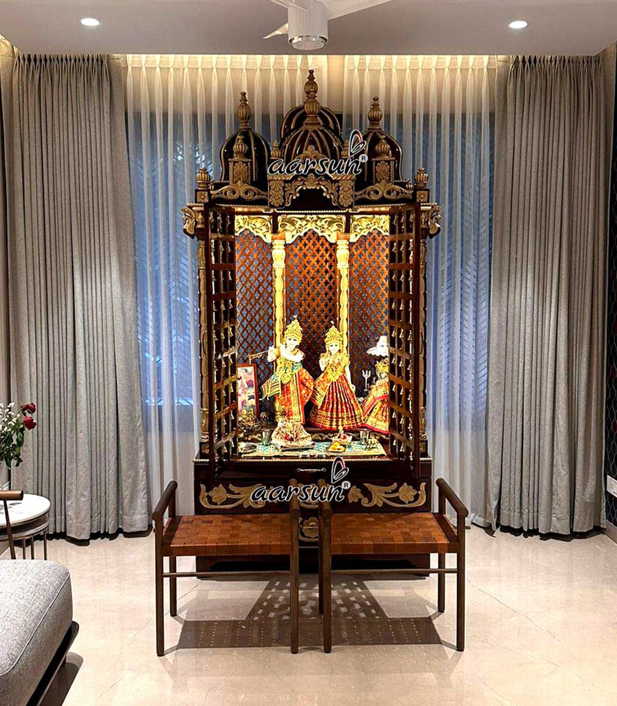 대형 푸자 만디르 디자인 - Aarsun